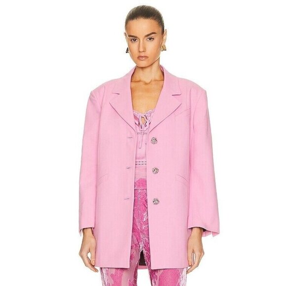 Ganni | Jackets & Coats | Ganni Cotton Suiting Oversized Blazer Lilac ...